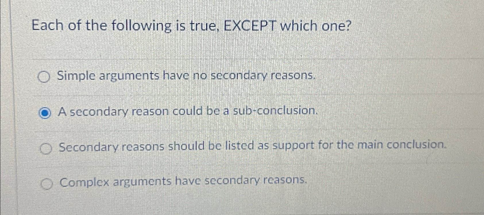 Solved Each of the following is true, EXCEPT which | Chegg.com