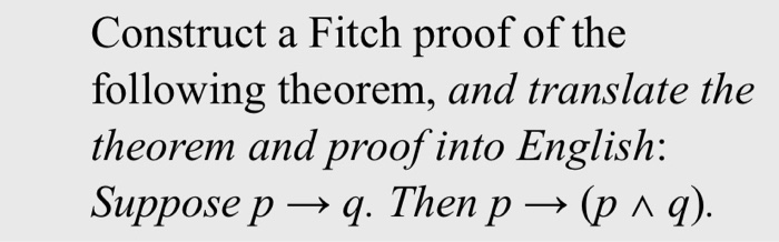 Solved Construct a Fitch proof of the following theorem, and | Chegg.com