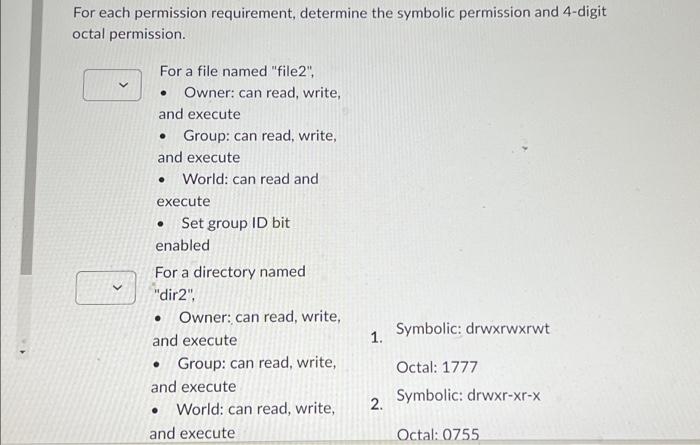Solved For Each Permission Requirement Determine The