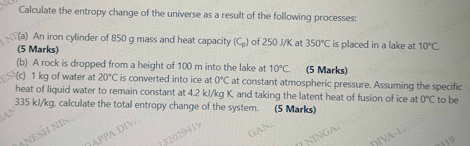 Solved Calculate the entropy change of the universe as a | Chegg.com