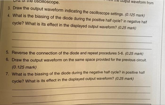 Solved output waveform from On the oscilloscope. 3. Draw the | Chegg.com