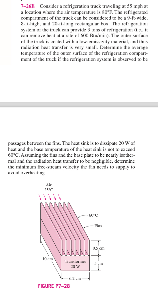 Solved 7-26E Consider a refrigeration truck traveling at | Chegg.com