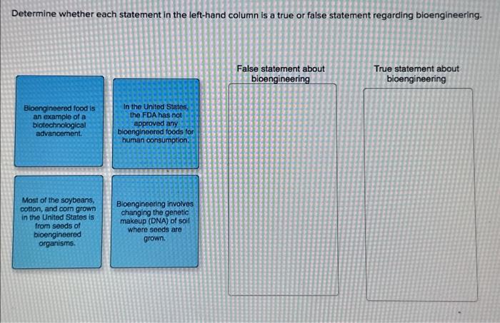 Solved Determine whether each statement in the left-hand | Chegg.com