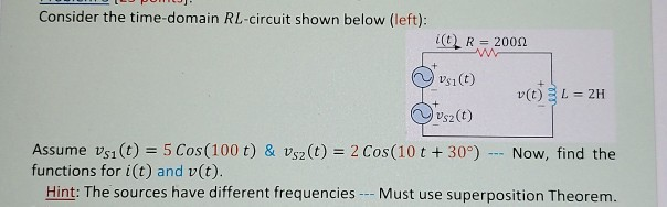 Solved Consider the time-domain RL-circuit shown below | Chegg.com