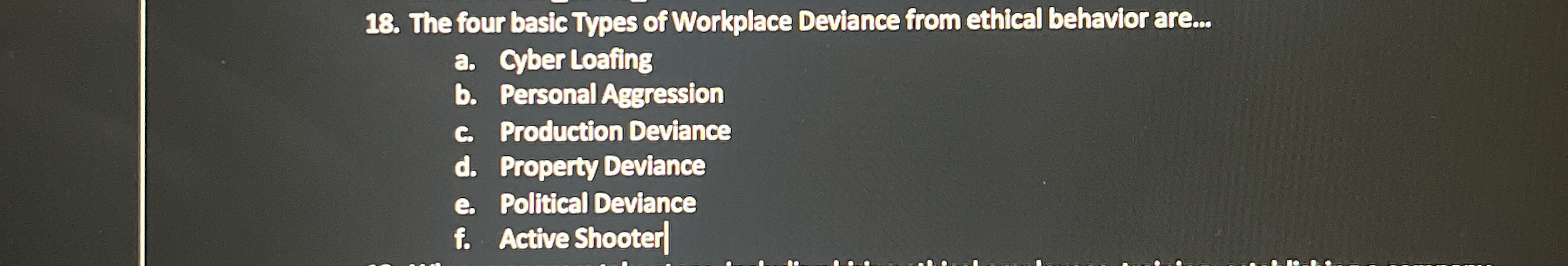 Solved The four basic Types of Workplace Deviance from | Chegg.com