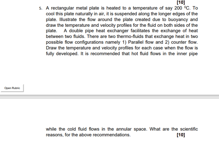 A rectangular metal plate is heated to a temperature | Chegg.com