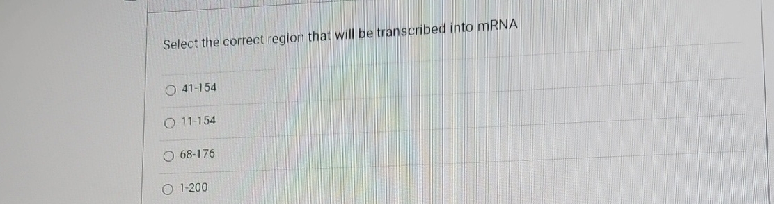 Solved Select the correct region that will be transcribed | Chegg.com