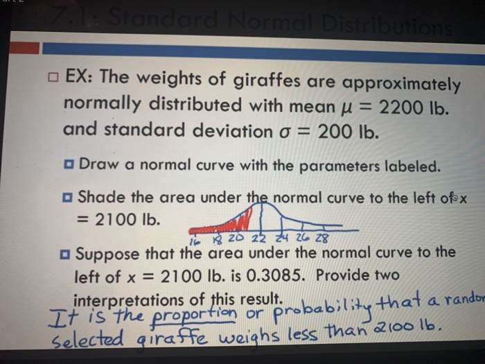 Solved Standard Normal Distributions EX: The weights of | Chegg.com