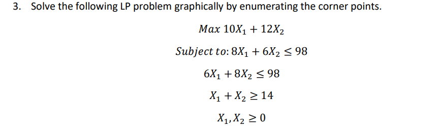 Solved Solve the following LP problem graphically by | Chegg.com