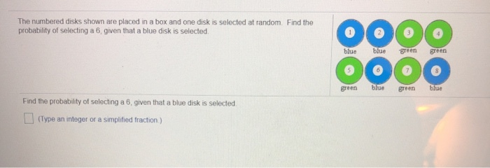 Solved The numbered disks shown are placed in a box and one | Chegg.com