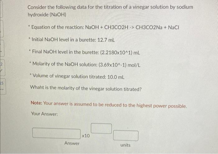 Solved Consider the following data for the titration of a | Chegg.com