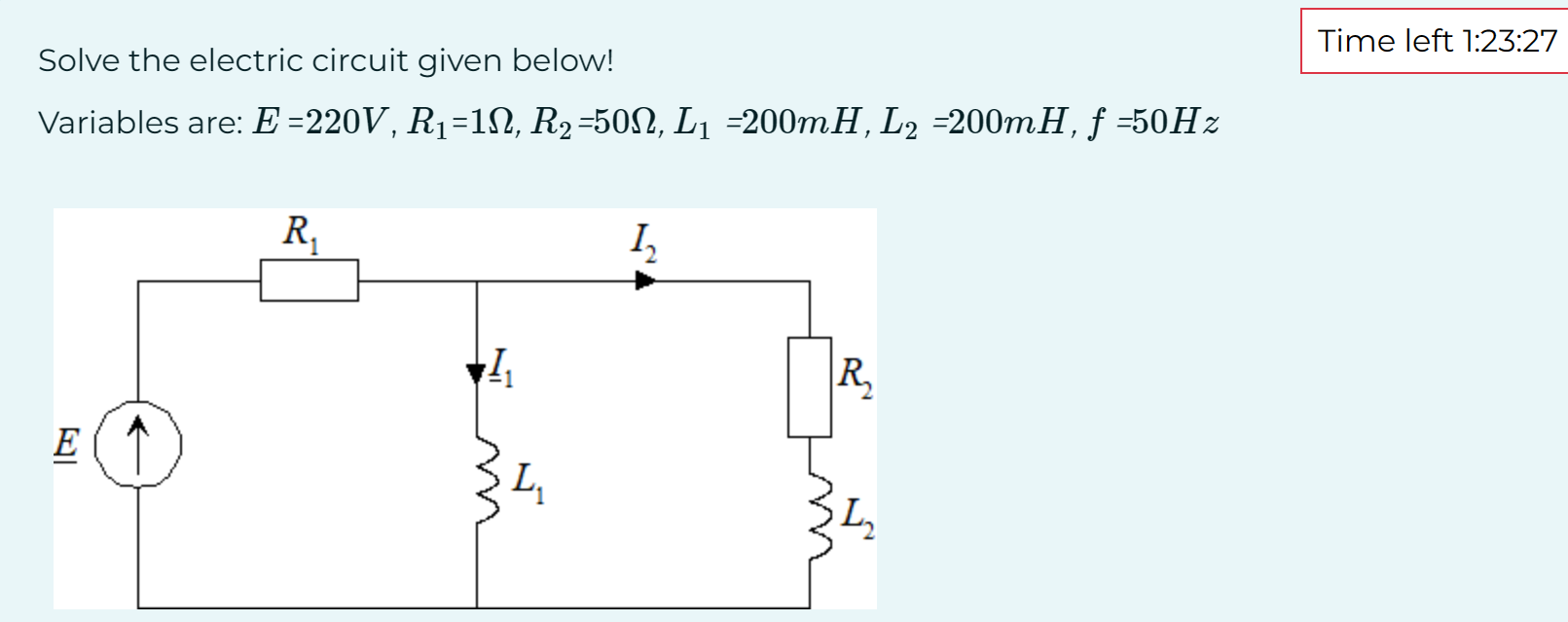 Solved Solve the electric circuit given below!Time left | Chegg.com