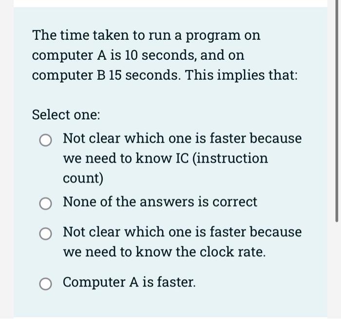 Solved The CPU execution time' is the actual time the CPU | Chegg.com