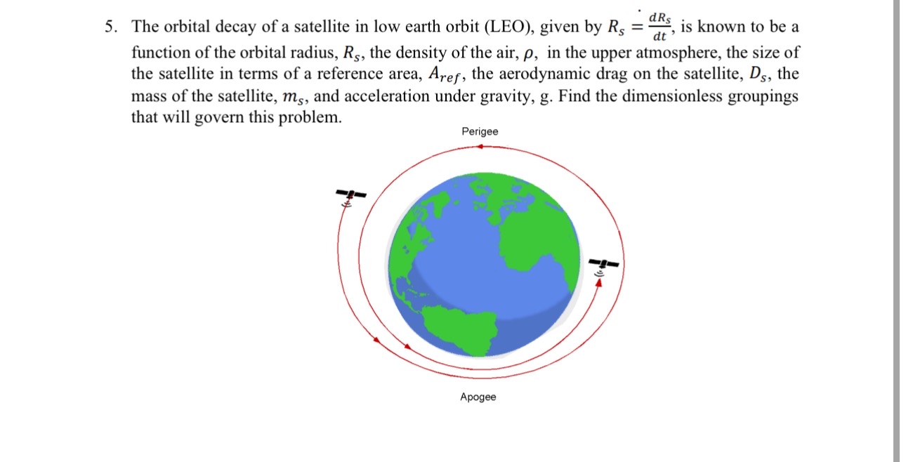 Solved The orbital decay of a satellite in low earth orbit | Chegg.com