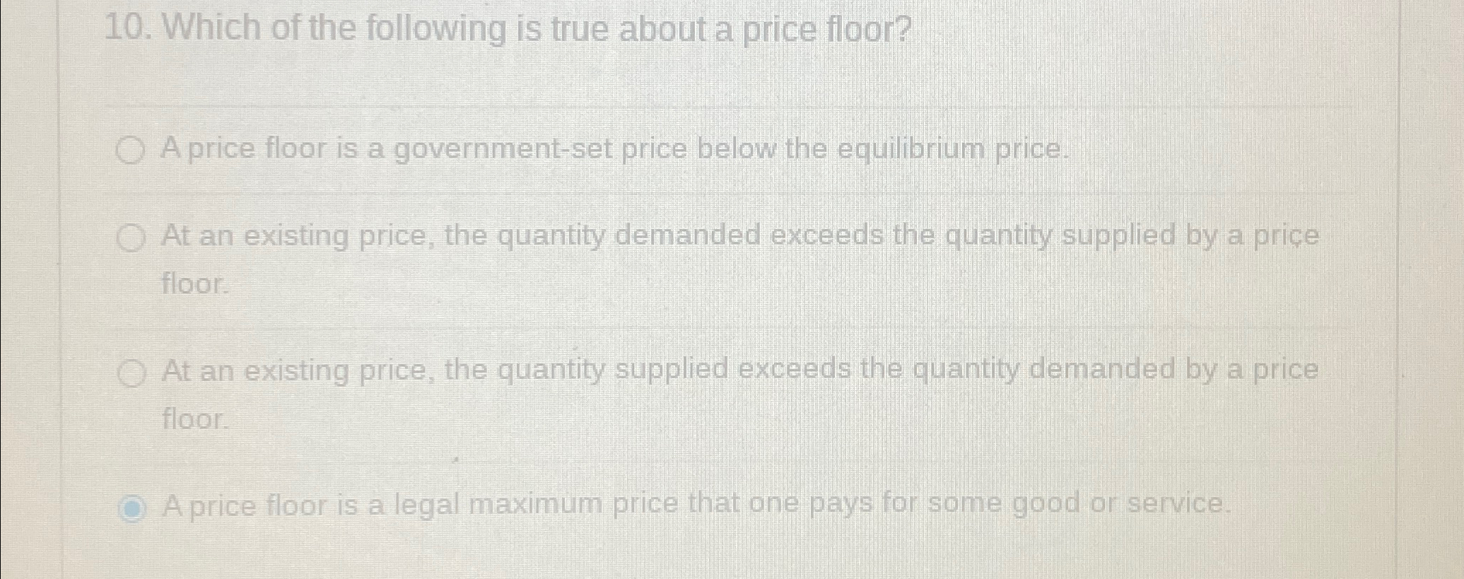 Solved Which of the following is true about a price floor?A | Chegg.com