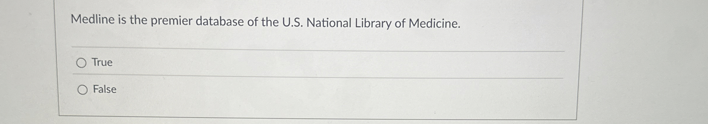 Solved Medline is the premier database of the U.S. ﻿National | Chegg.com