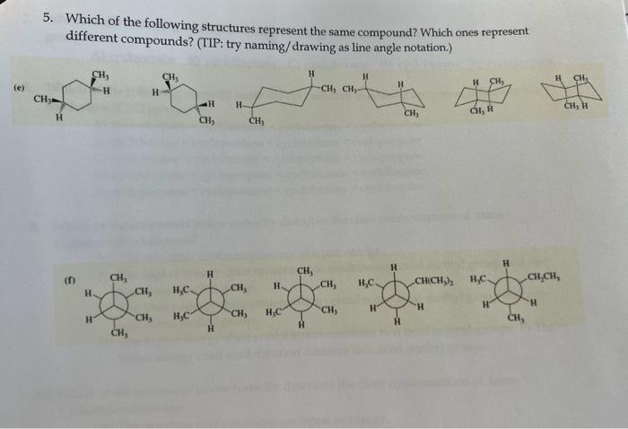 Solved Which of the following structures represent the same | Chegg.com