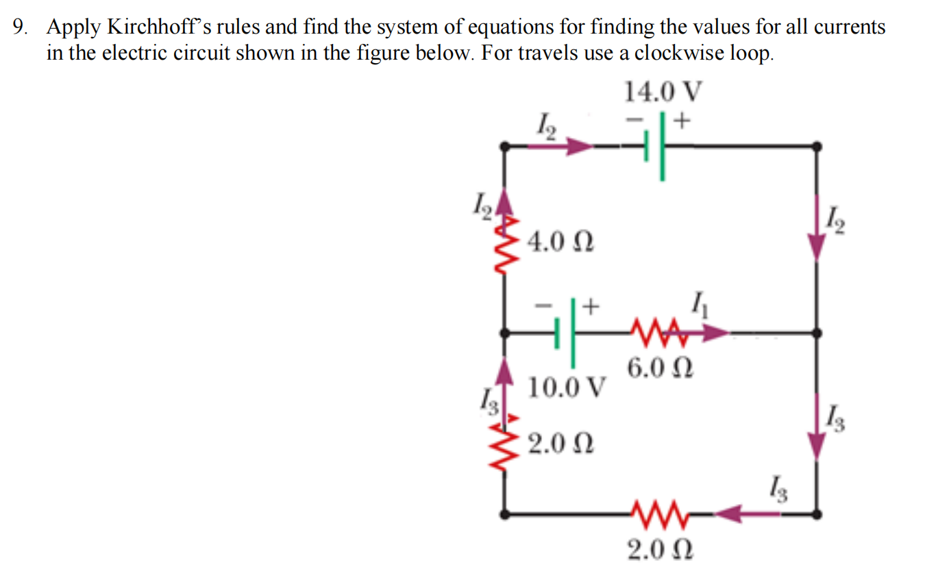 Solved Apply Kirchhoff's rules and find the system of | Chegg.com