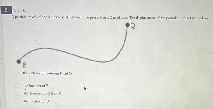 Solved A Particle Travels Along A Curved Path Between Two 