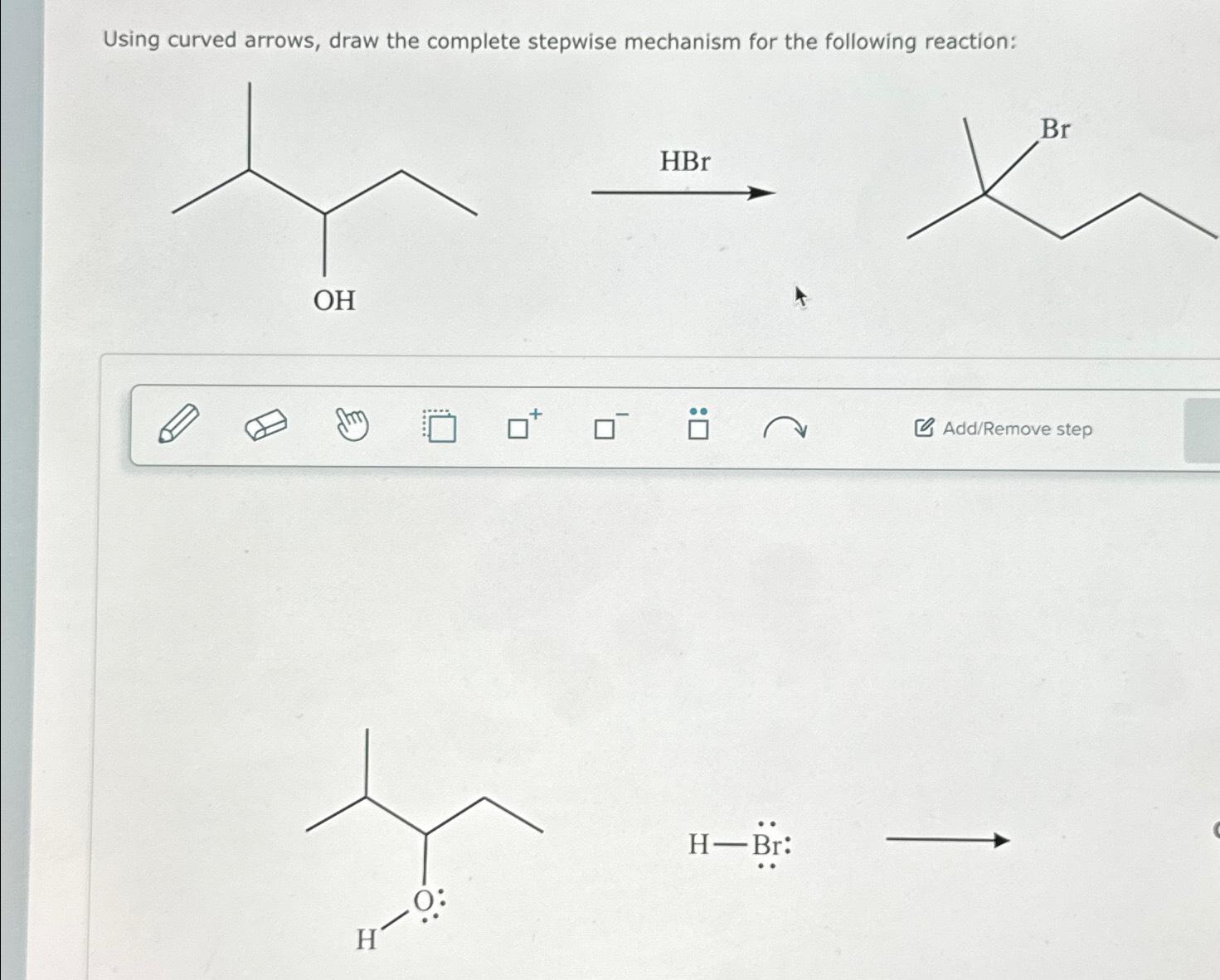 Solved URGENT!!! Using curved arrows, draw the complete | Chegg.com