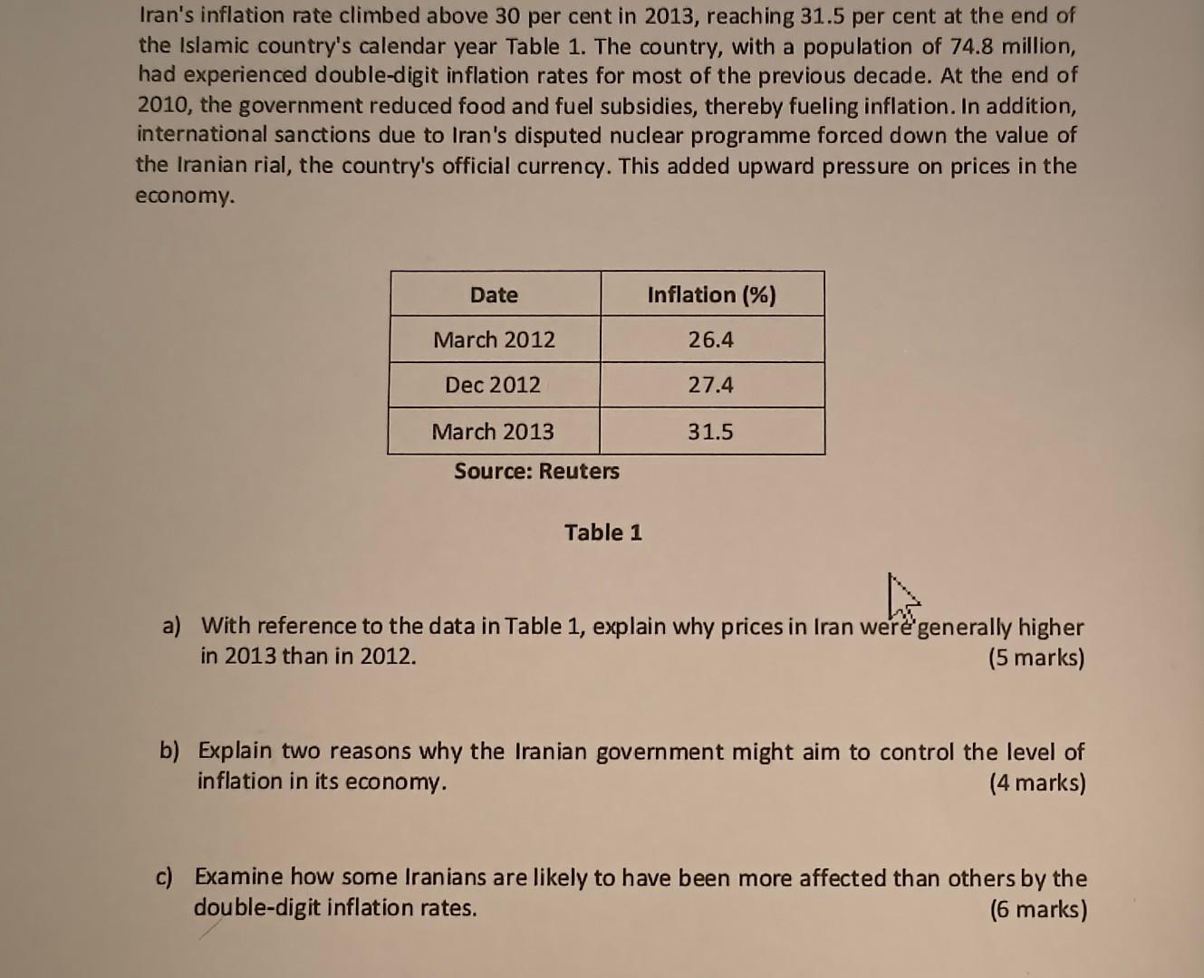 Solved 2 Explain two reasons why the Iranian government | Chegg.com