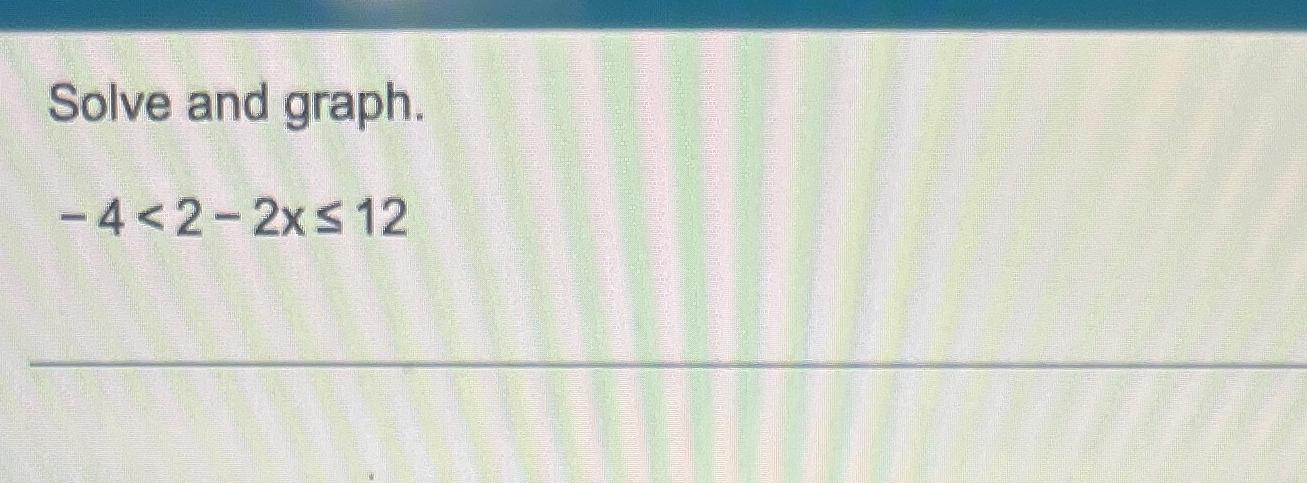 Solved Solve and graph.-4