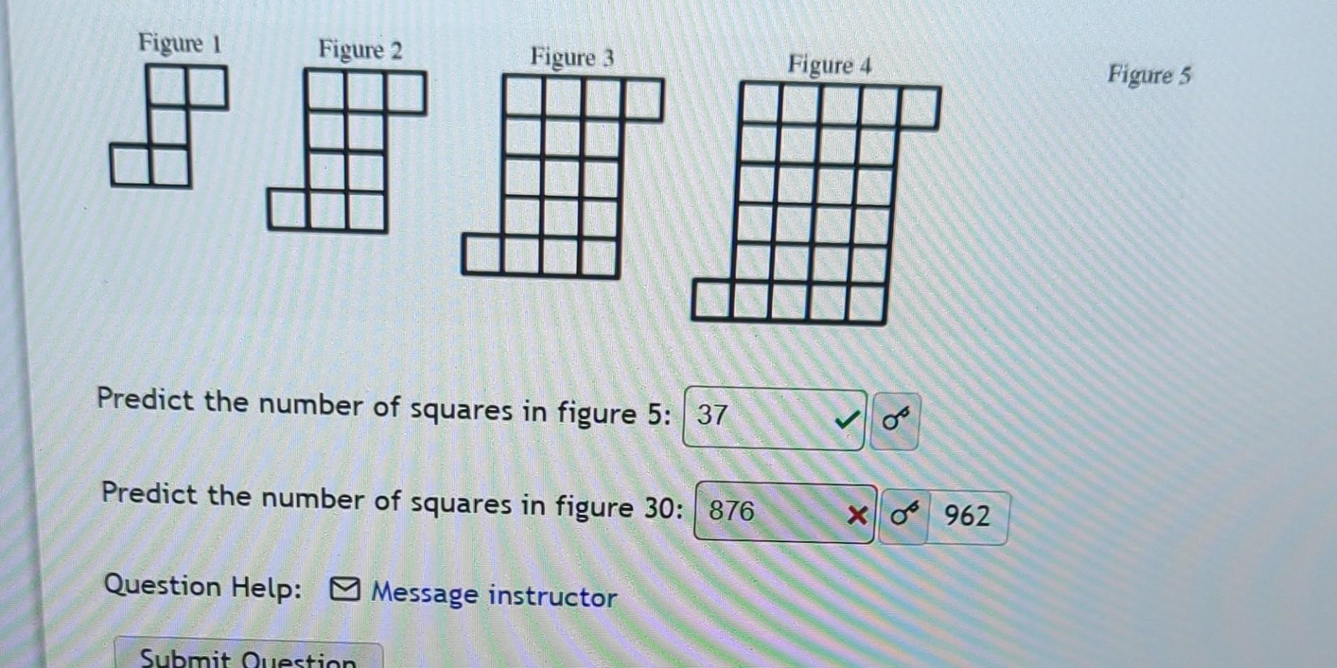 Solved Predict the number of squares in figure 5 : Predict | Chegg.com
