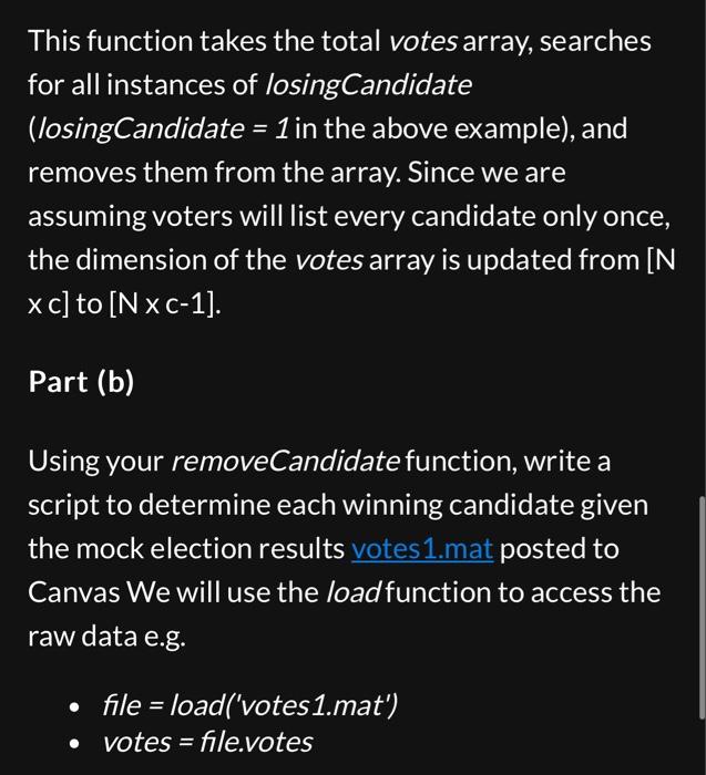 Solved In lab, we talked about an alternative voting system | Chegg.com