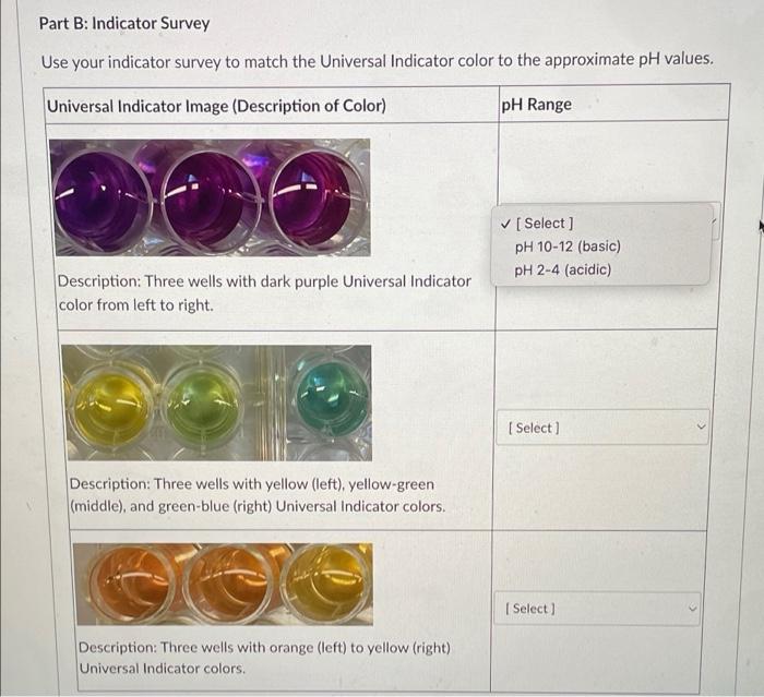 Solved Part B: Indicator Survey Use your indicator survey to | Chegg.com