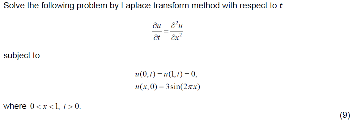 Solved Solve the following problem by Laplace transform | Chegg.com