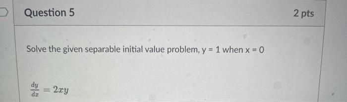 Solved Solve the given separable initial value problem, y=1 | Chegg.com
