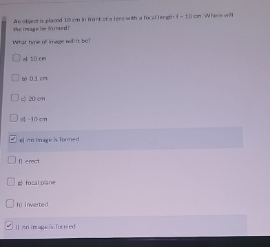 Solved An object is placed 10 ﻿cm in front of a lens with a | Chegg.com