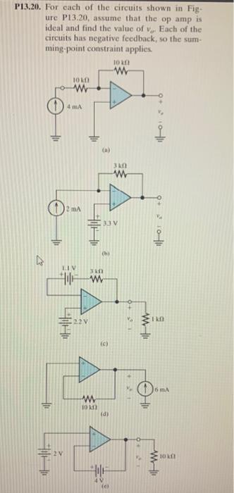 Solved P13.20. For each of the circuits shown in Figure | Chegg.com