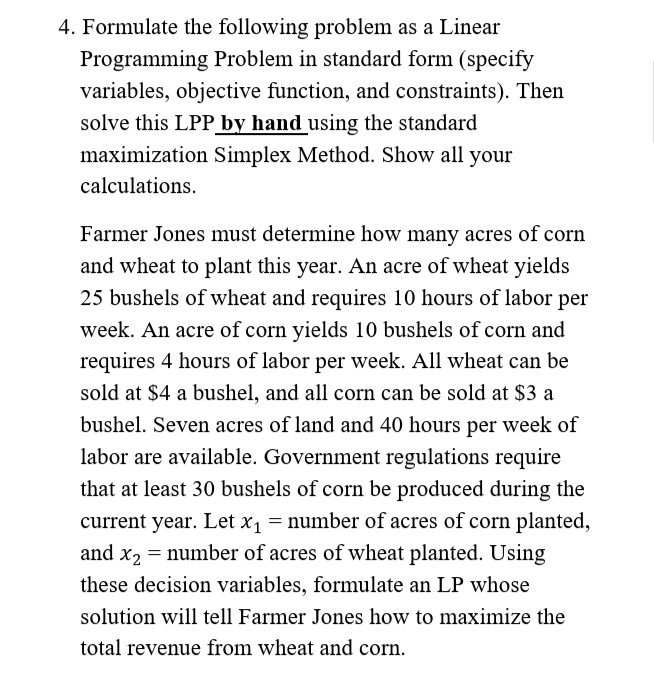 Solved Formulate the following problem as a Linear | Chegg.com