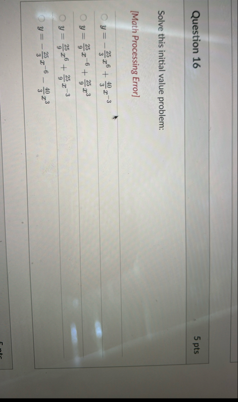 Solved Question 165 ptsSolve this initial value | Chegg.com Solved Question 165 ptsSolve this initial value | Chegg.com