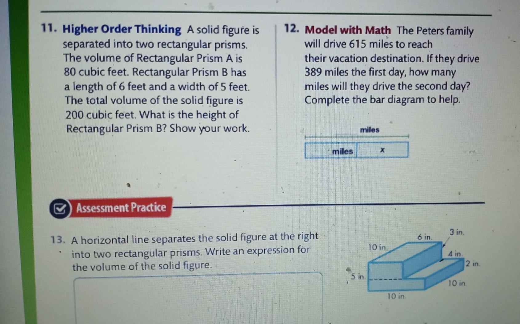 Solved 11. Higher Order Thinking A solid figure is separated | Chegg.com