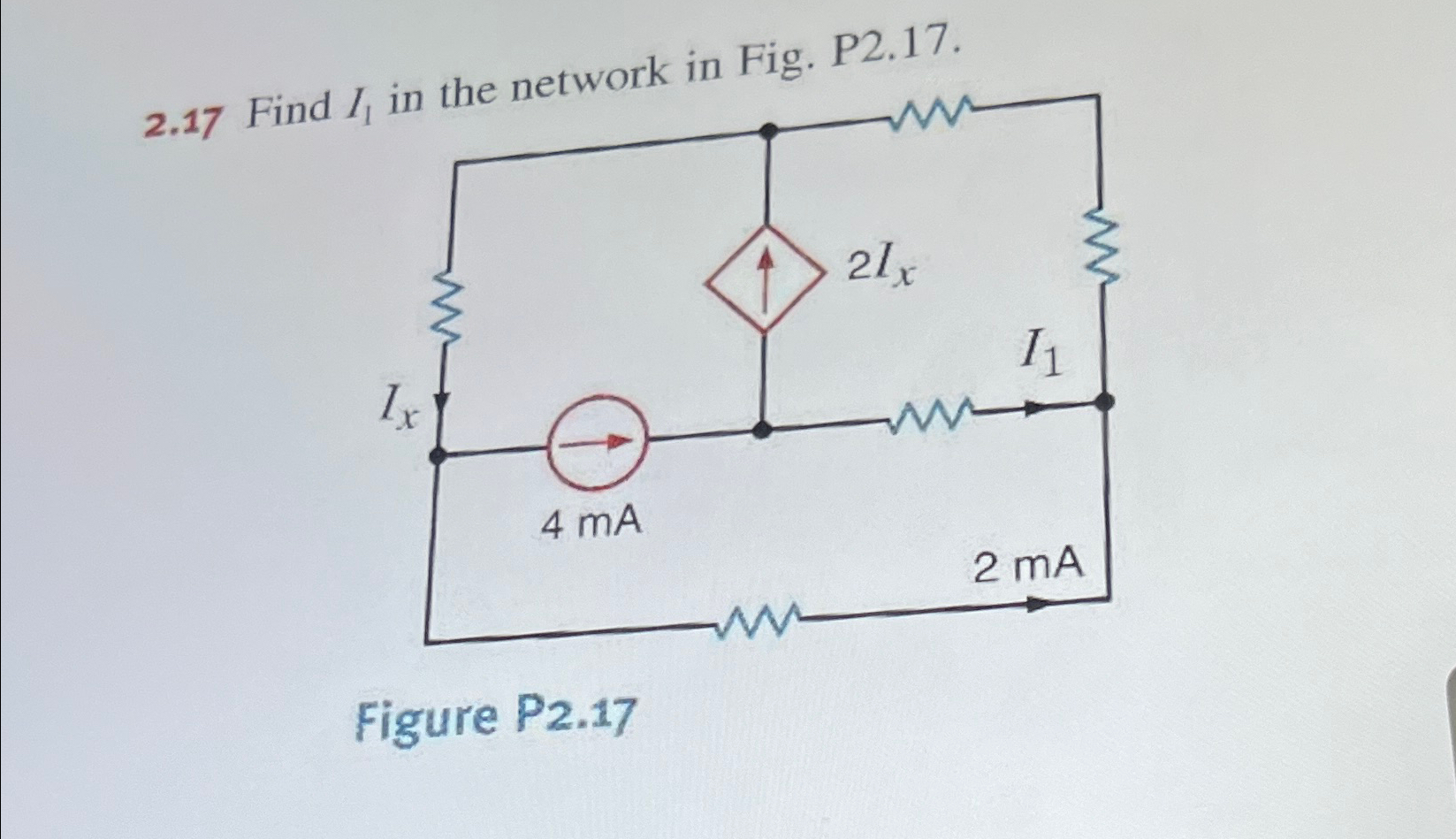 Solved 2.17 ﻿Find I - ﻿natwork in Fig. P2.17.Figure P2.17 | Chegg.com