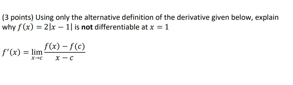 Solved Using only the alternative definition of the | Chegg.com