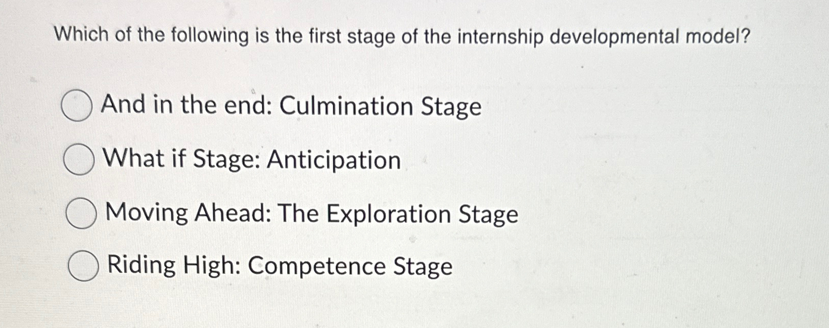 Solved Which of the following is the first stage of the | Chegg.com