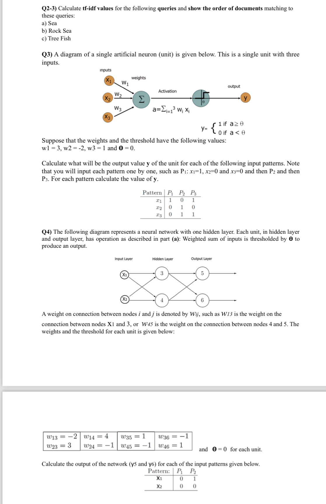 Solved Q2-3) ﻿Calculate tf-idf values for the following | Chegg.com