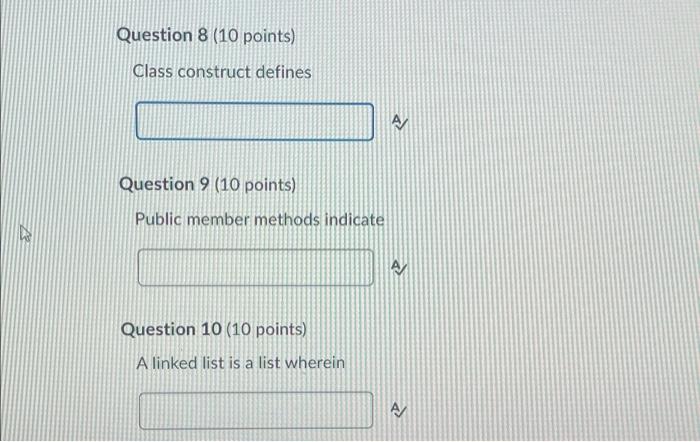 Solved 27 Question 8 (10 points) Class construct defines | Chegg.com
