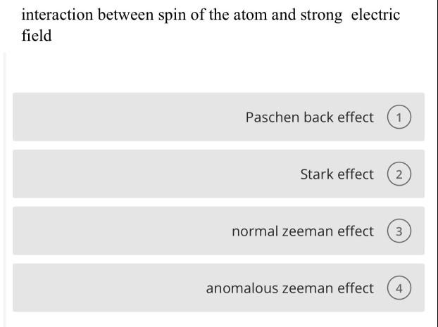 Solved interaction between spin of the atom and strong | Chegg.com