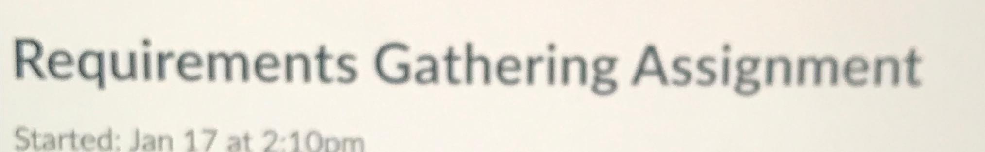 Solved Requirements Gathering Assignment