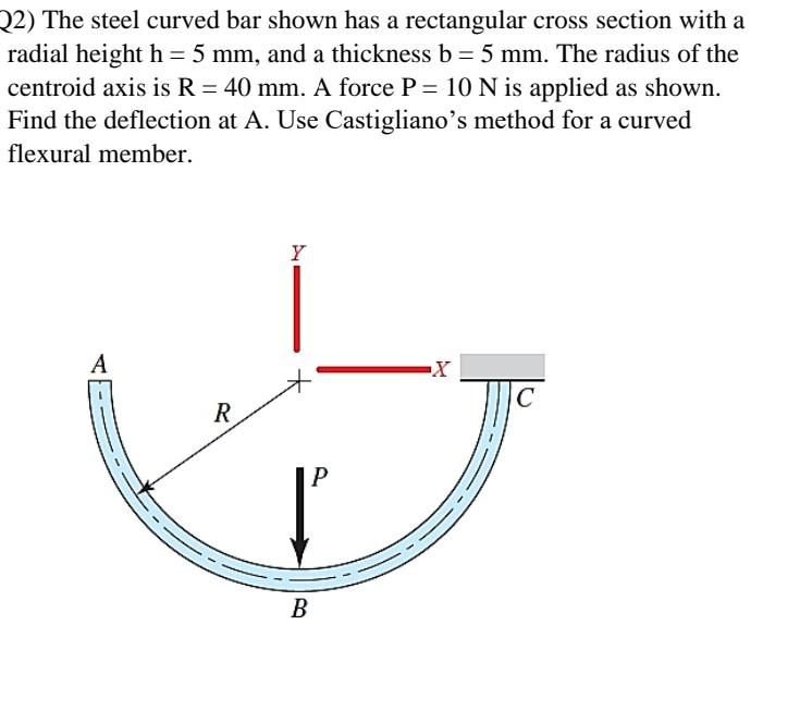 Solved 22) The steel curved bar shown has a rectangular | Chegg.com