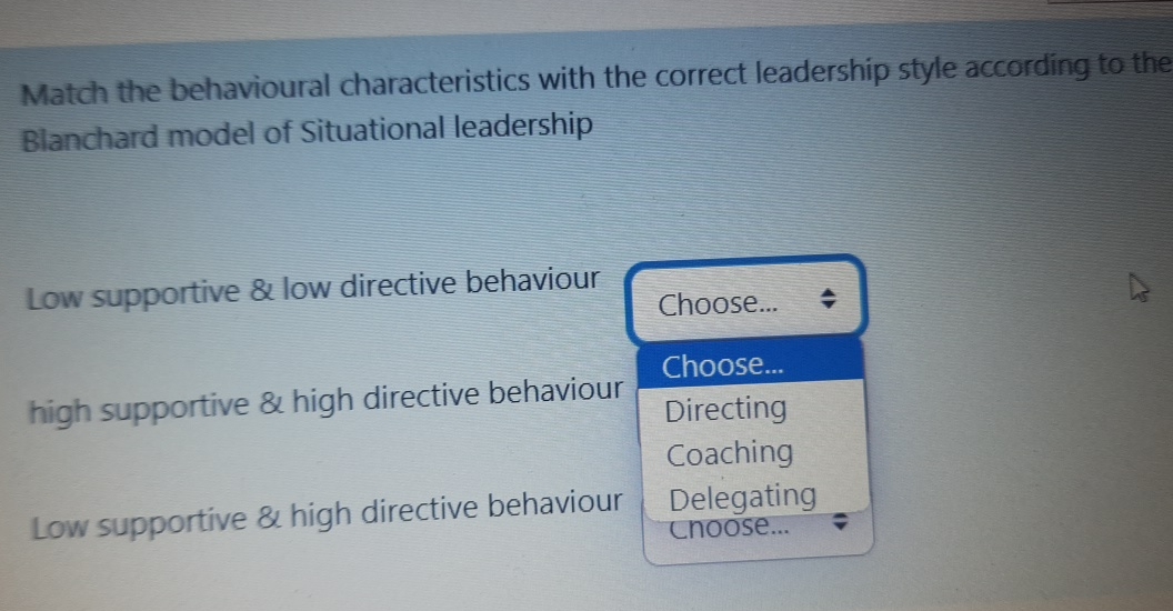 Solved Match the behavioural characteristics with the | Chegg.com