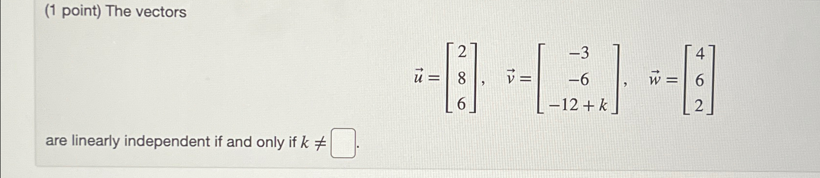Solved (1 ﻿point) ﻿The | Chegg.com