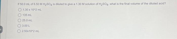 Solved If ( 50.0 mathrm{~mL} ) of ( 6.50 mathrm{M} | Chegg.com