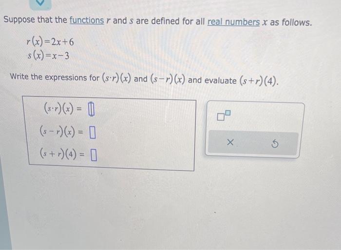 Solved Suppose that the functions r and s are defined for | Chegg.com