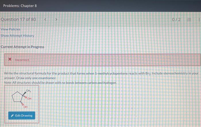 Solved Write the structural formula for the product that | Chegg.com