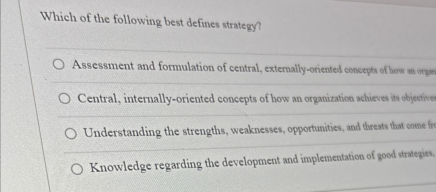 Solved Which of the following best defines | Chegg.com